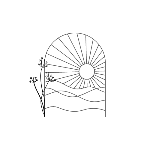 Illustrated Geometric Lines Sun Arch Logo – Western Sun Lavender Farm